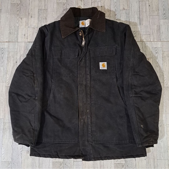 Carhartt | Jackets & Coats | Mens Vintage Carhartt Black Arctic Duck Corduroy Jacket Size 44 L ...